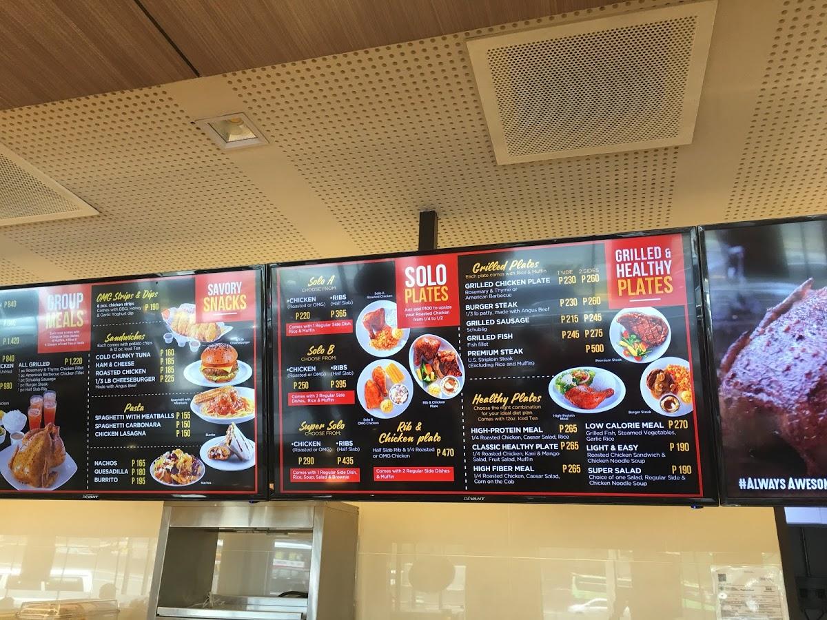 Menu at Kenny Rogers Roasters restaurant, Valenzuela