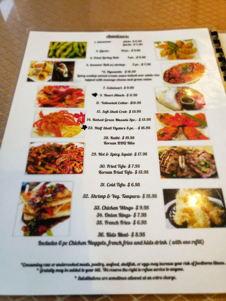 Menu at Miko’s Cuisine restaurant, Wailuku