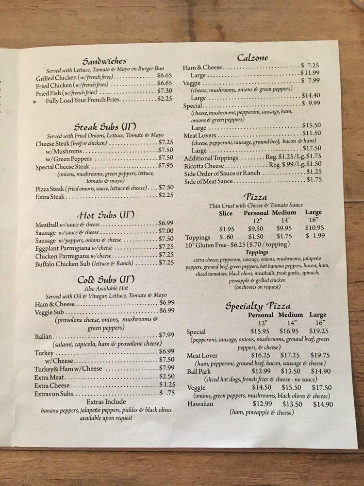 Menu at Scotto's Pizza pizzeria, Glasgow