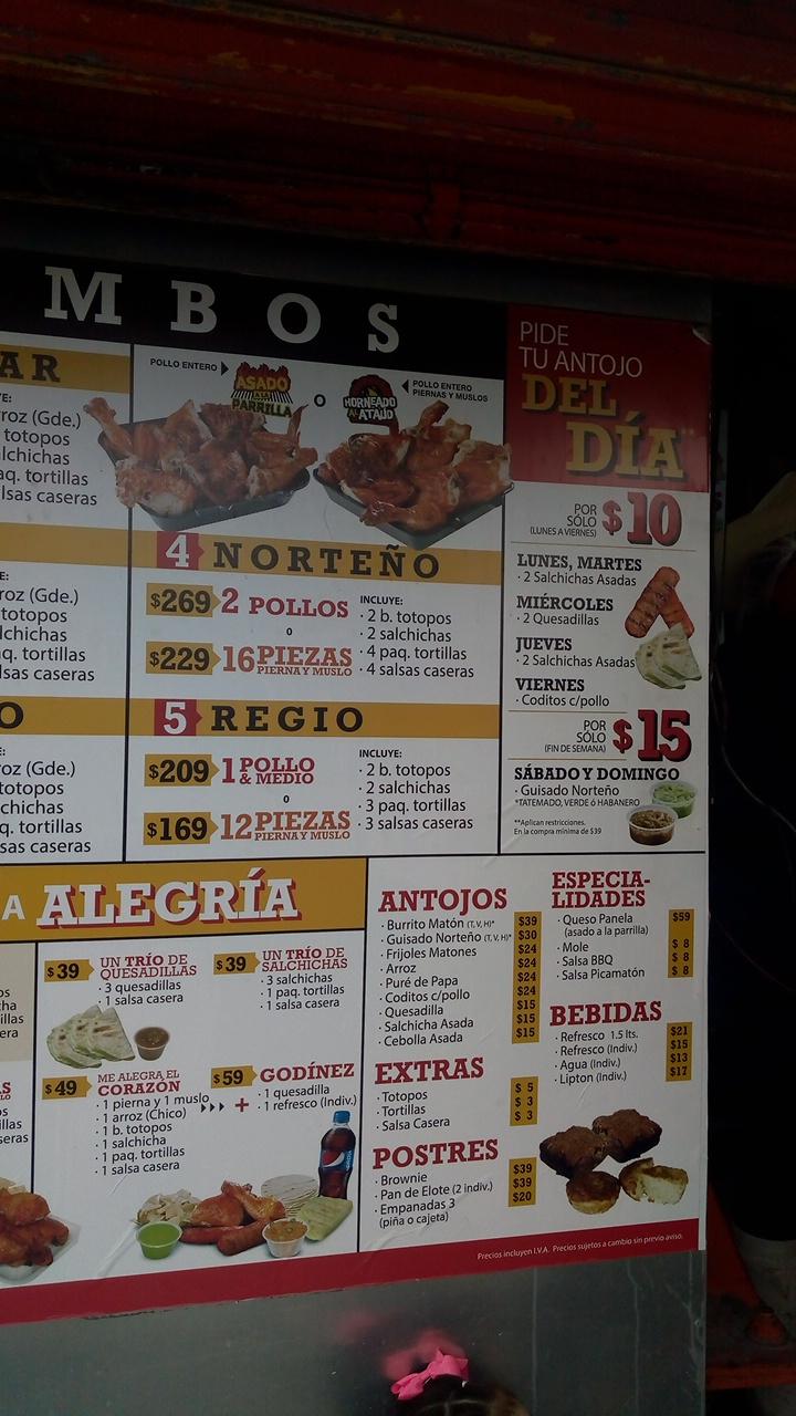 Carta del restaurante Pollo Matón Linda Vista, Guadalupe, Av. Ruiz ...