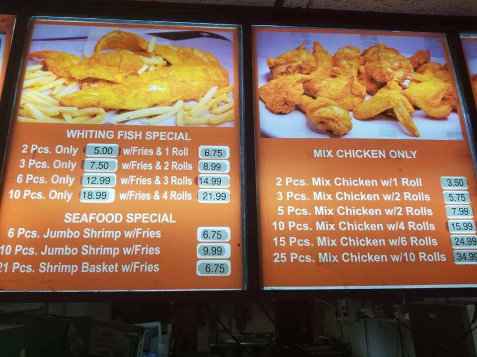 Menu at Crown Fried Chicken fast food, Philadelphia, N 22nd St