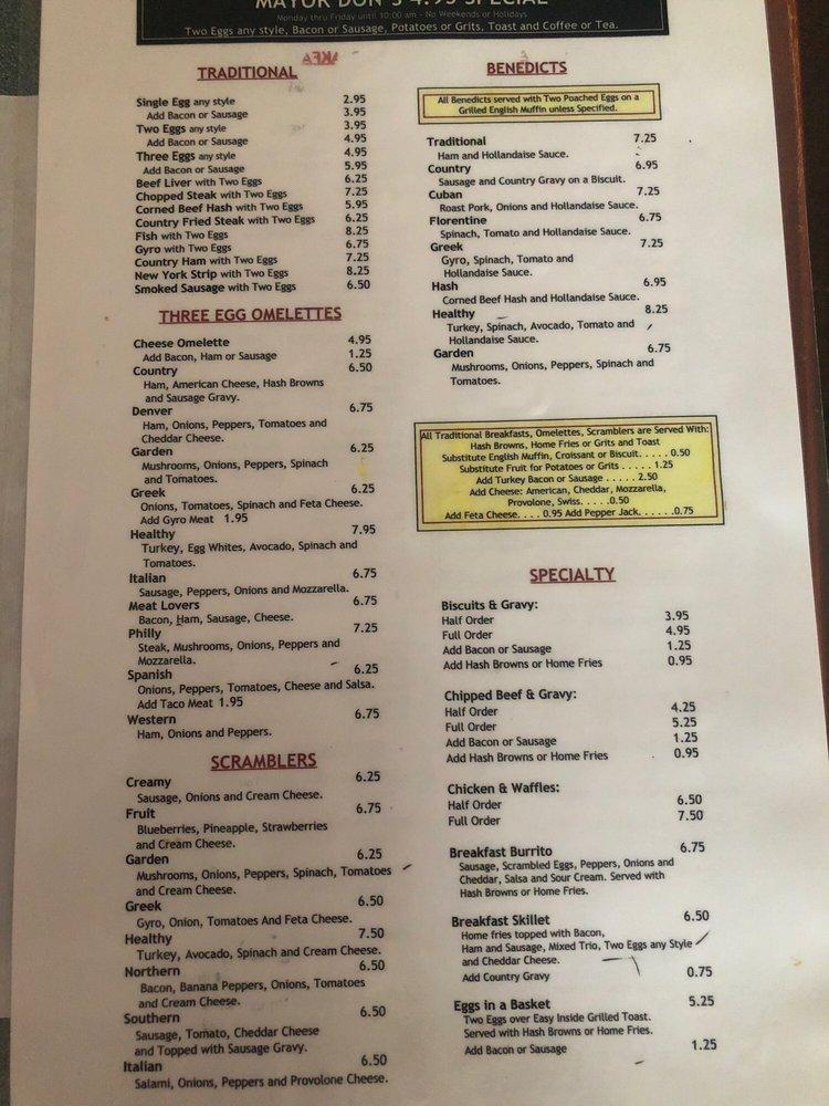 Menu at Natalie's Restaurant, Hudson, State Rd 52