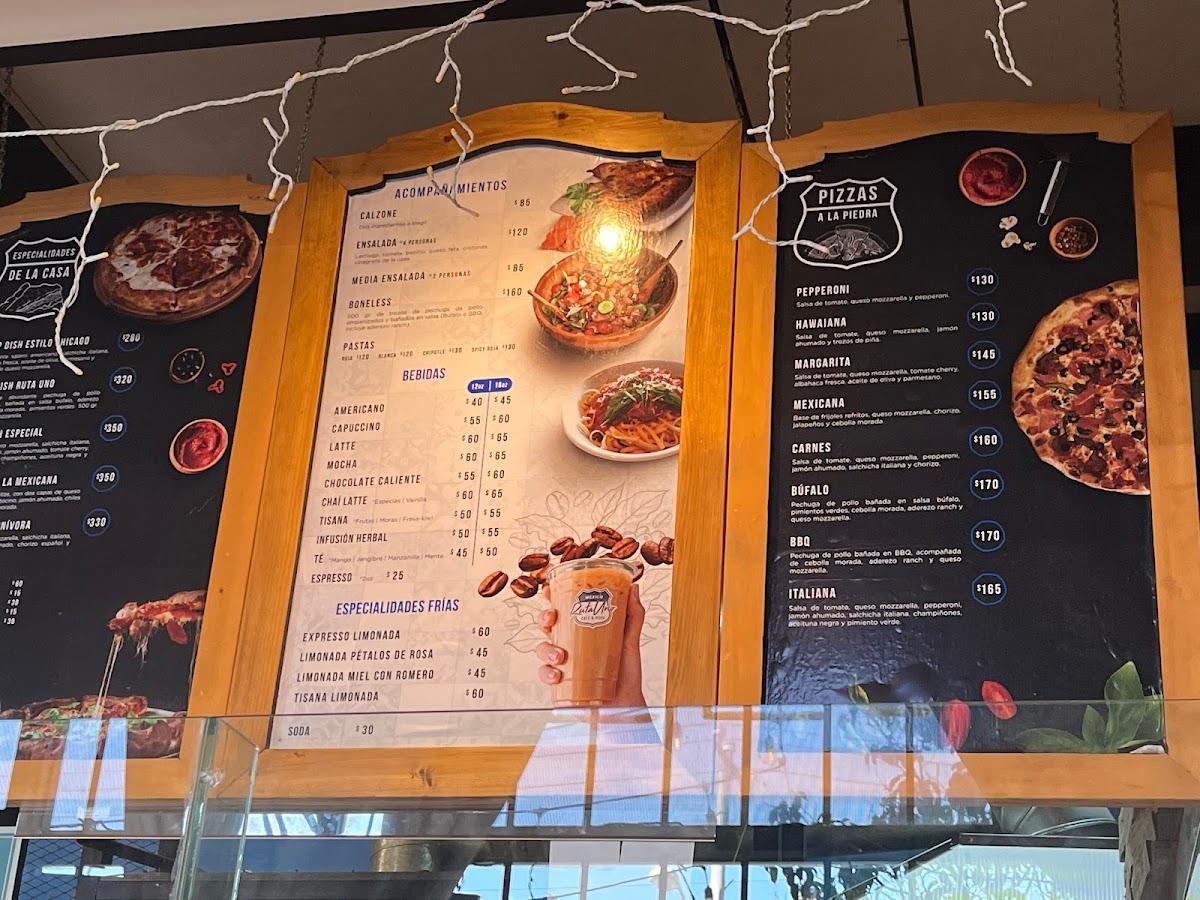 Carta de Ruta Uno Café y Pizza, Tijuana