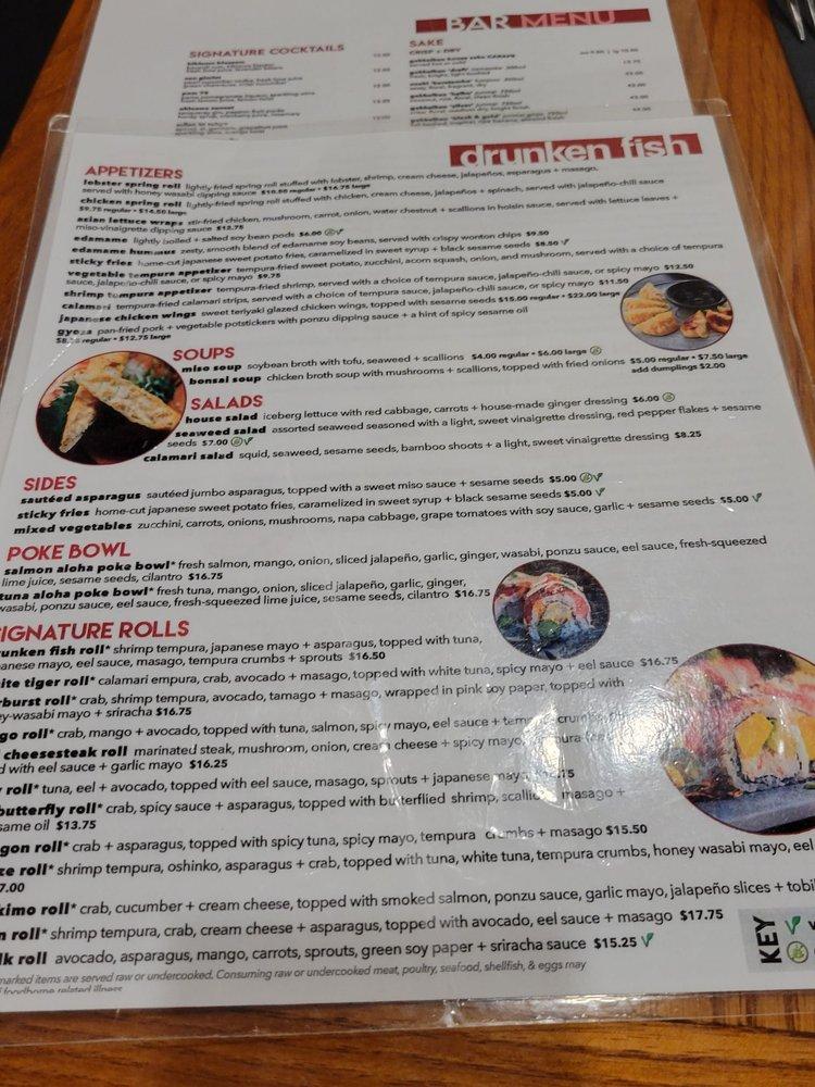 Menu at Drunken Fish - Westport Plaza restaurant, Maryland Heights, 639 ...