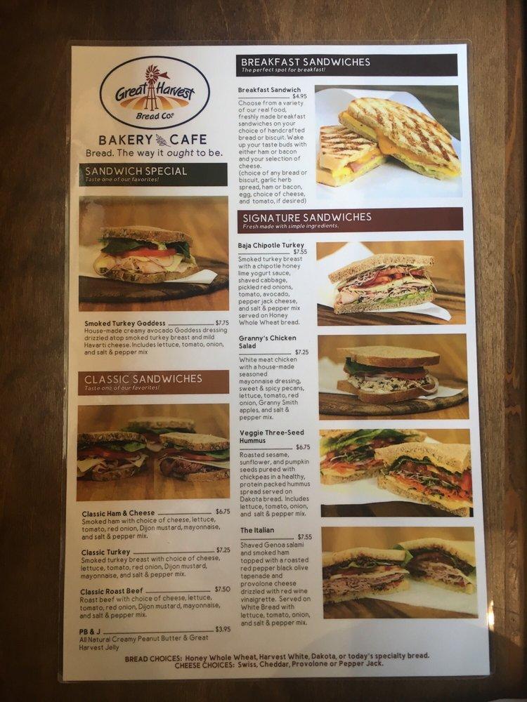 Menu at Great Harvest Bread Co. Lake Charles cafe, Lake Charles