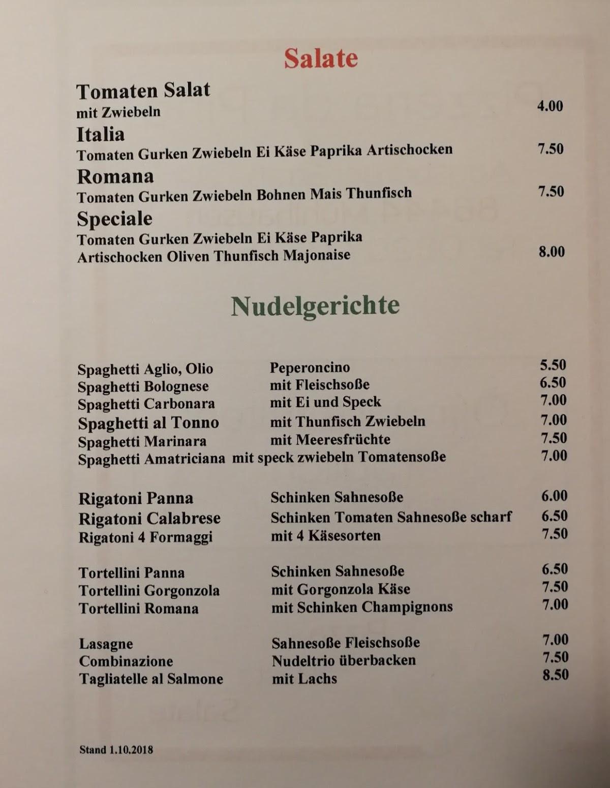 Speisekarte von Restaurant Da Pino, Affing