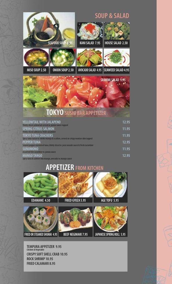 Menu at Tokyo Japanese Steakhouse, Watford City