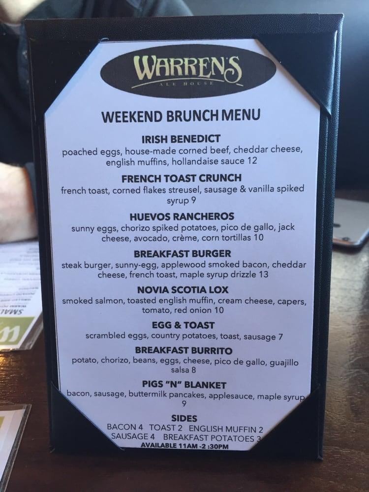 Menu at Warrens Ale House pub & bar, Wheaton