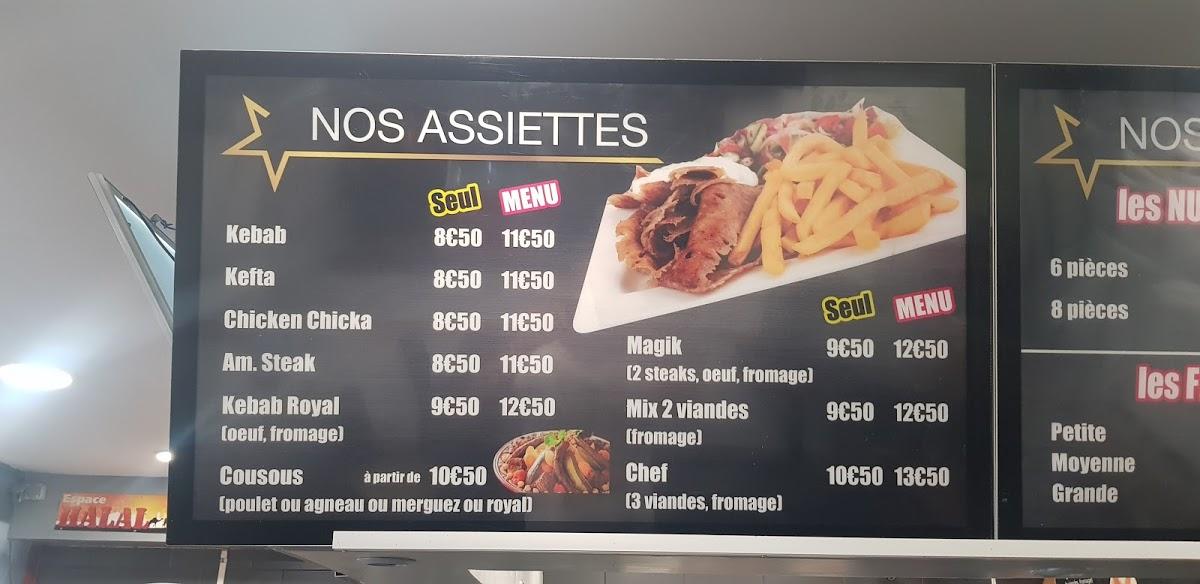 Menu at Djerba Kebab restaurant, Nantes