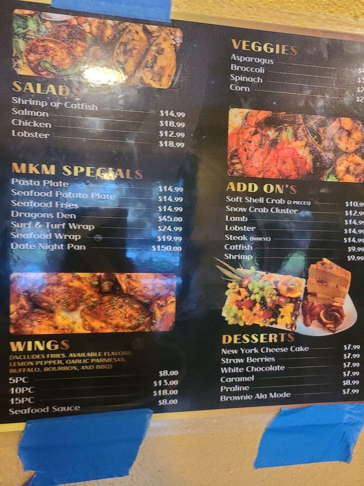 Menu at MKM Creations pub & bar, New Orleans