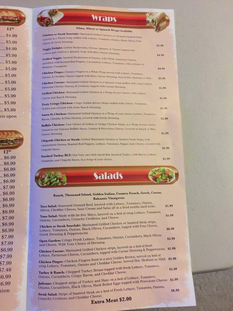 Menu at The Corner Store restaurant, Buffalo, Delaware Ave