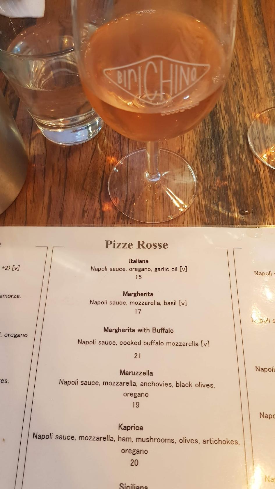 Menu at Birichino Cucina & Pizzeria, Balwyn