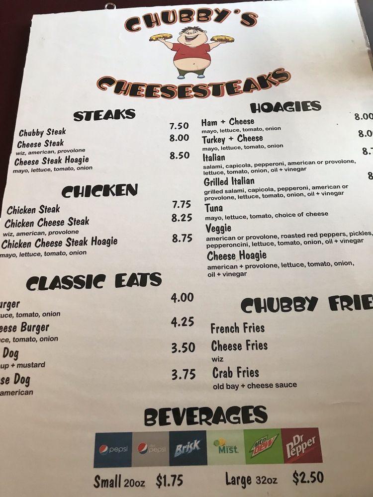 Menu at Chubbys cheesesteaks restaurant, Wickenburg