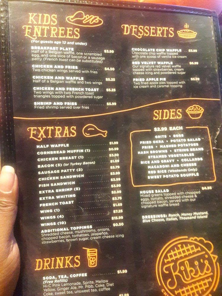 Carta del restaurante Kiki's Chicken and Waffles, Columbia, Parklane Rd