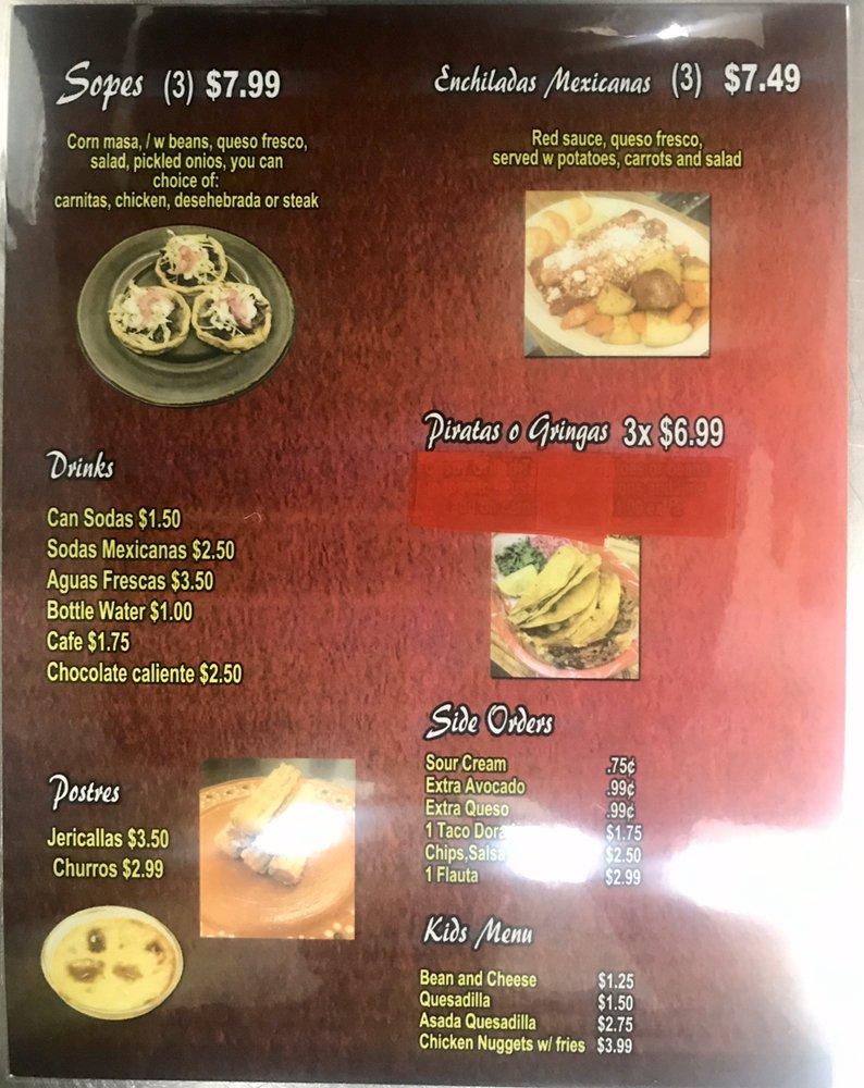Menu at Birotes Tortas Ahogadas restaurant, San Antonio