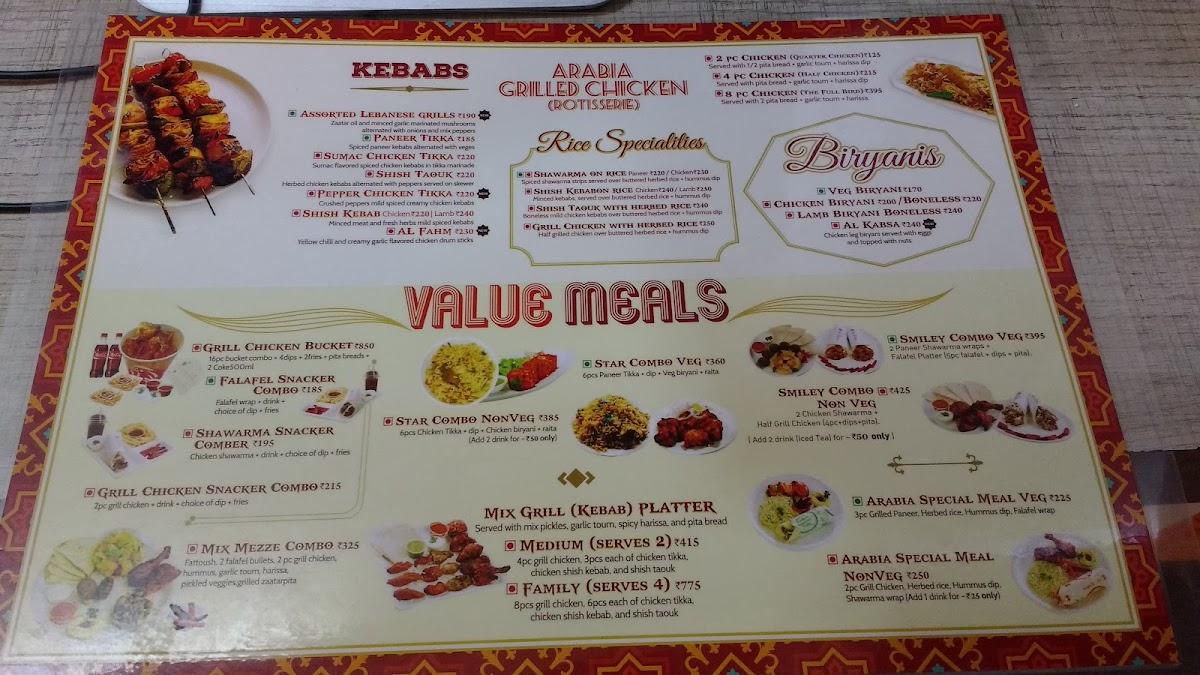 Menu at Cafe Arabia - Westend Mall, Pune, 2nd Floor