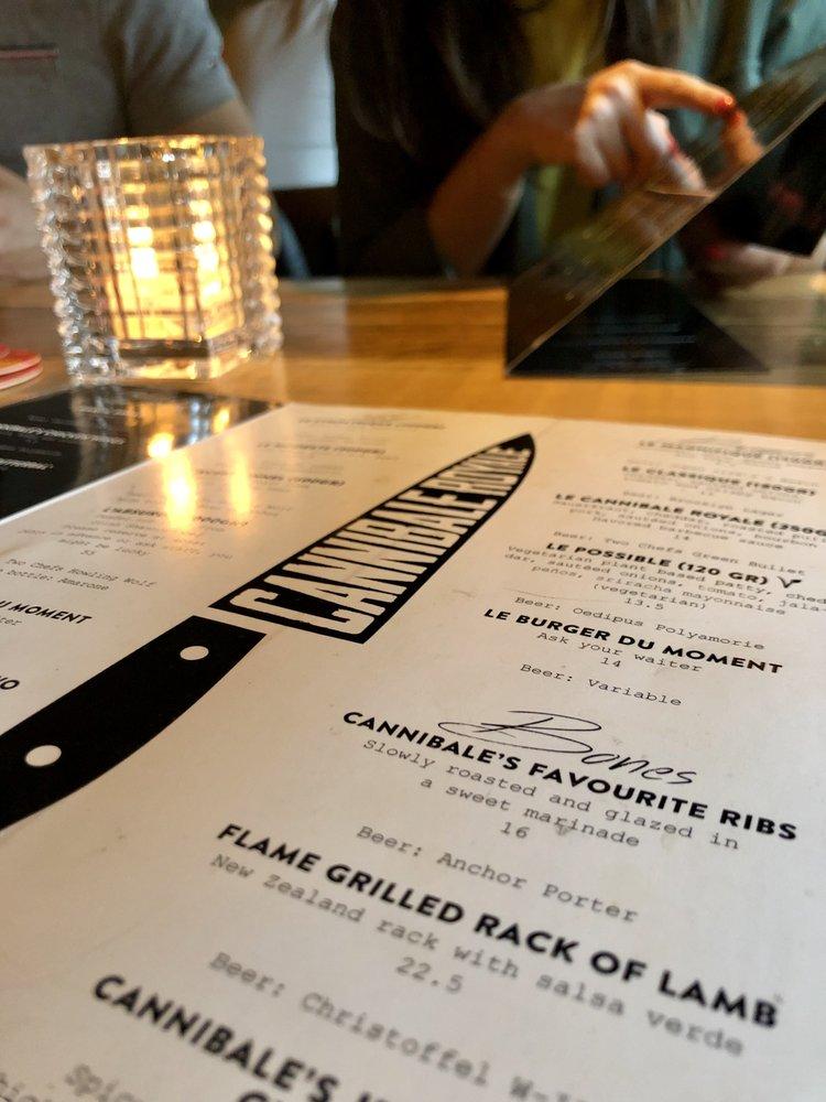 Menu at Cannibale Royale du Nord, Amsterdam, Mt. Ondinaweg 32