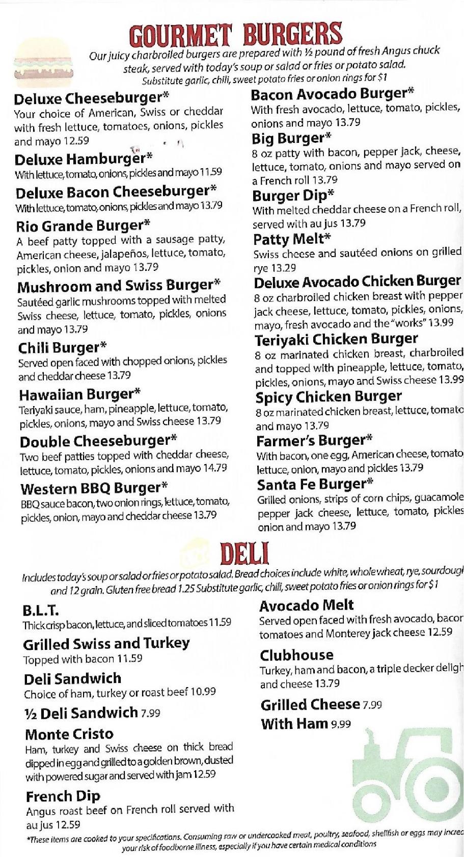Menu at Farmers Cafe, Stanwood, 72nd Ave NW A