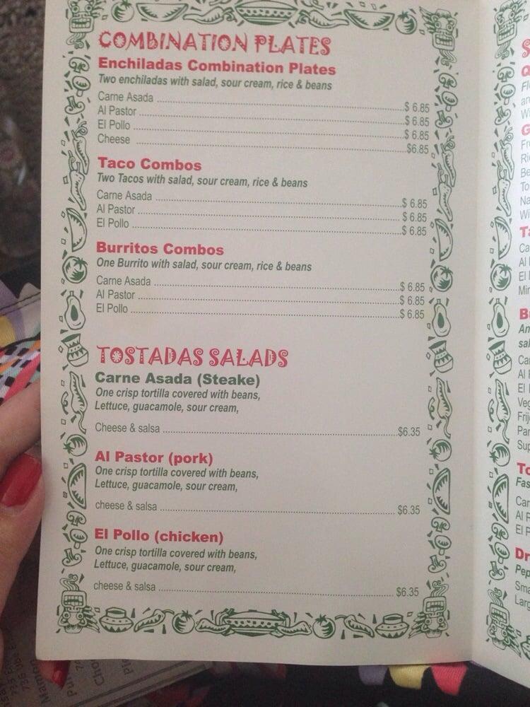 Menu at Fast Taco restaurant, Los Angeles, Lassen St
