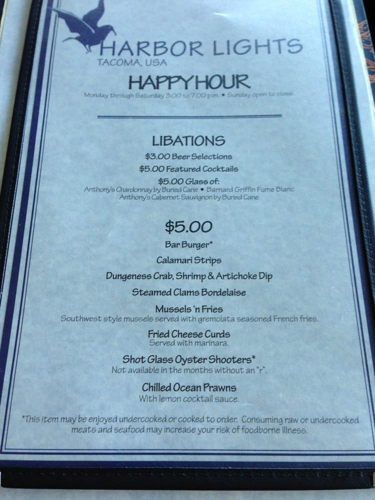 Menu at Harbor Lights pub & bar, Tacoma