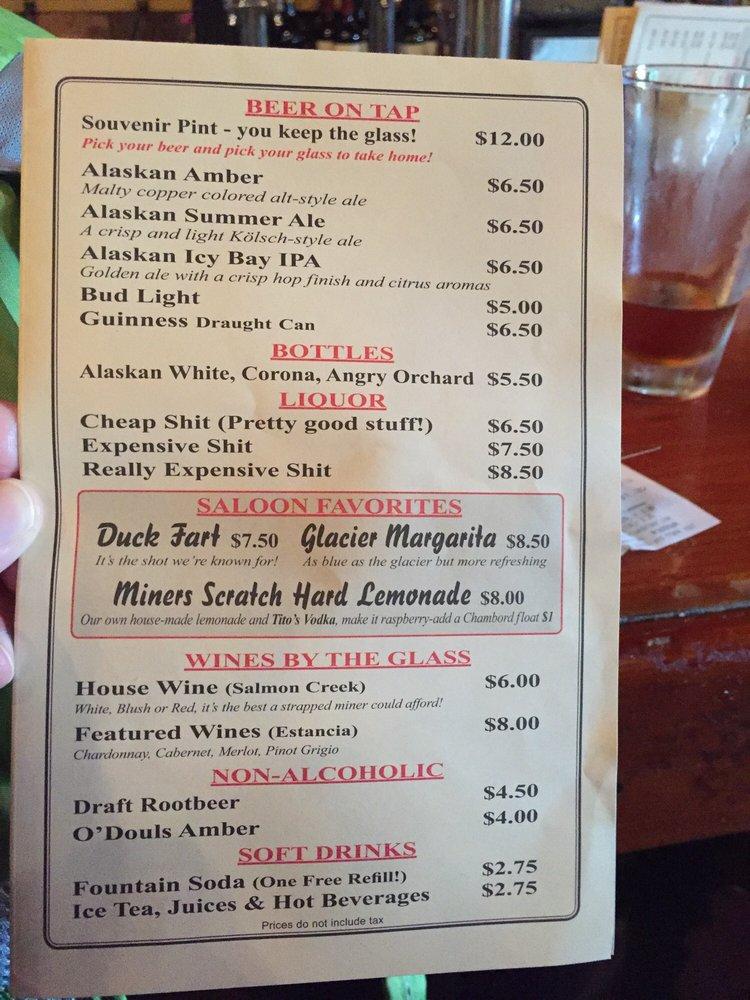 Menu at Red Dog Saloon pub & bar, Juneau