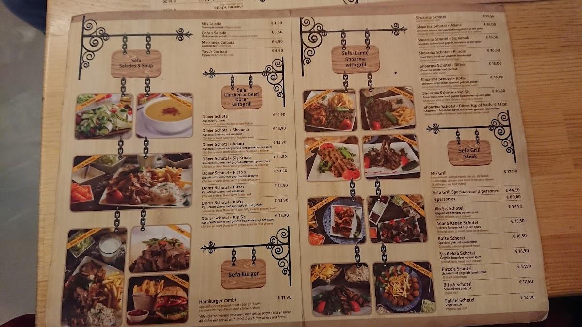Menu at Sefa Restaurant BBQ & Grill-Room, Amsterdam