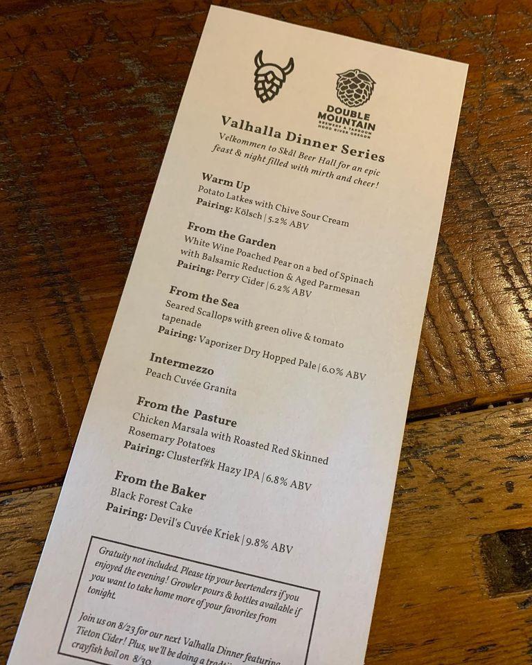 Menu at Skål Beer Hall pub & bar, Seattle