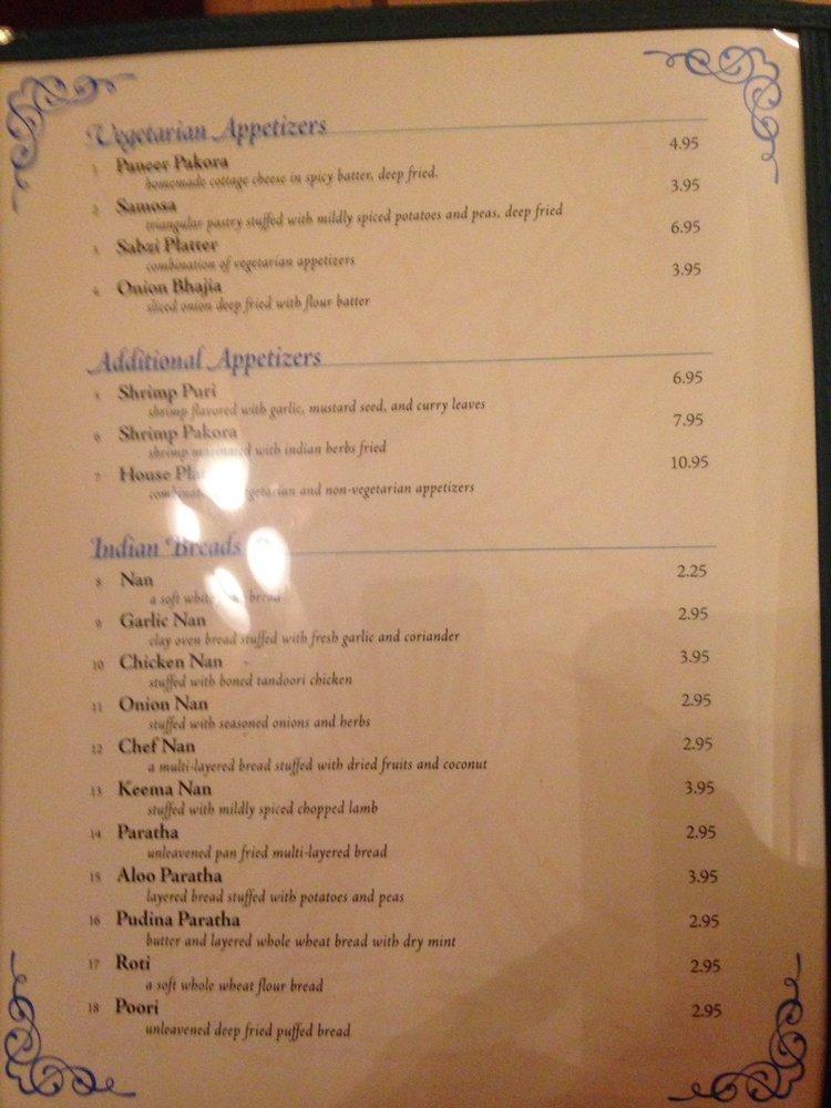 Menu at Swad Tandoori restaurant, New London