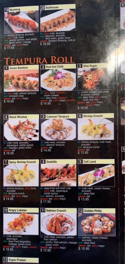Menu at Umi Sushi & Sake restaurant, Morro Bay