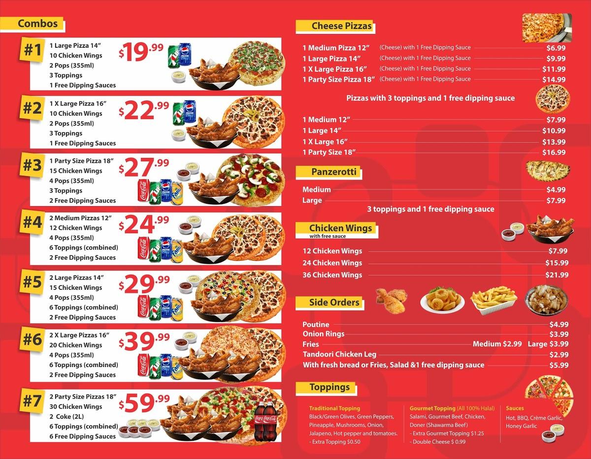Menu at Halal Kebab Pizza pizzeria, Toronto, Weston Rd