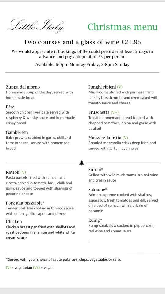 Menu at Little Italy restaurant, Altrincham, 391A Stockport Rd
