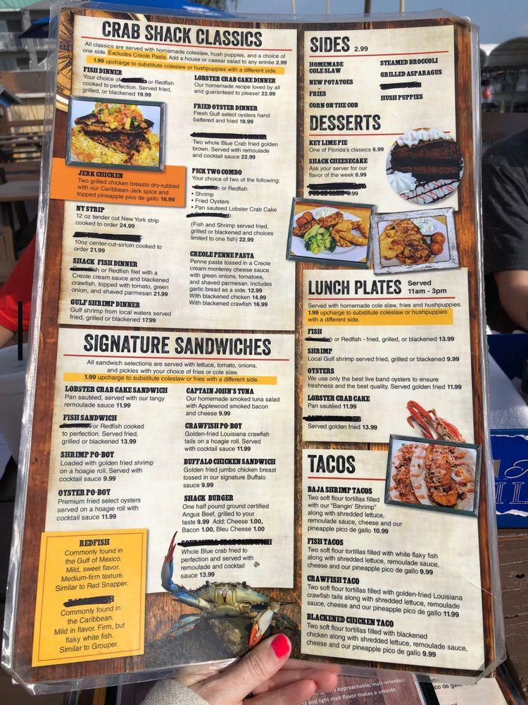 Menu at The Shack pub & bar, Fort Walton Beach