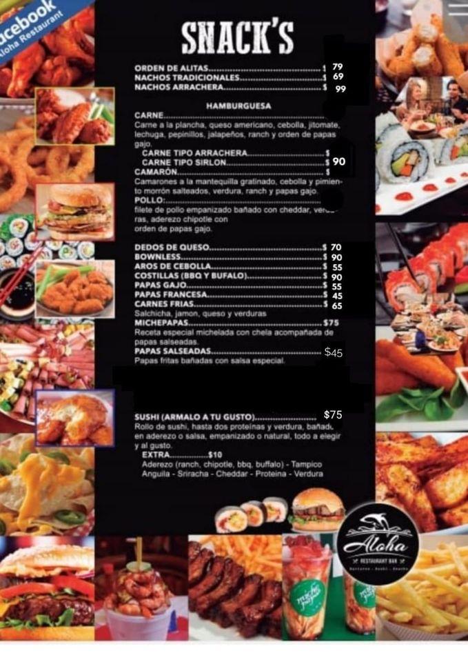 Menu at Aloha Sushi &Shrimp pub & bar, Tepic