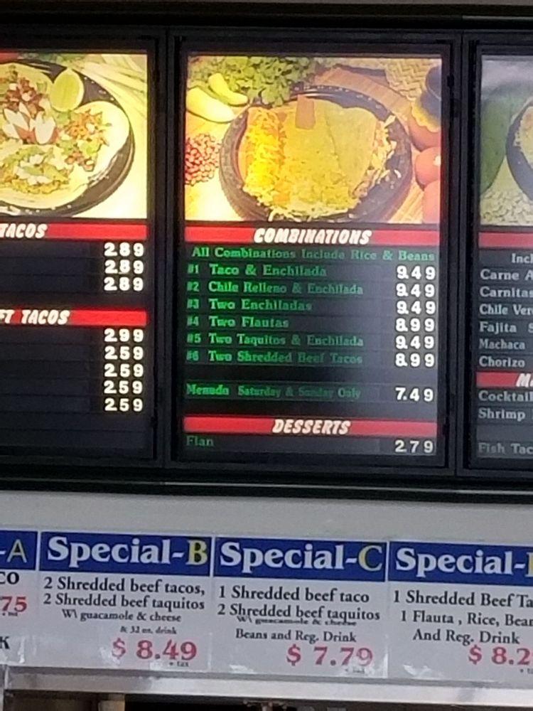 Menu at El Ranchito Taco Shop restaurant, Hemet, 256 E Stetson Ave