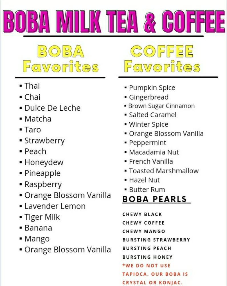 Menu at Tiki Turtle's Boba Teas and Drinks desserts, Surf City