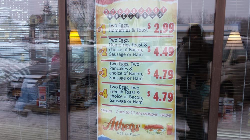 Menu at Athens Restaurant, Buffalo