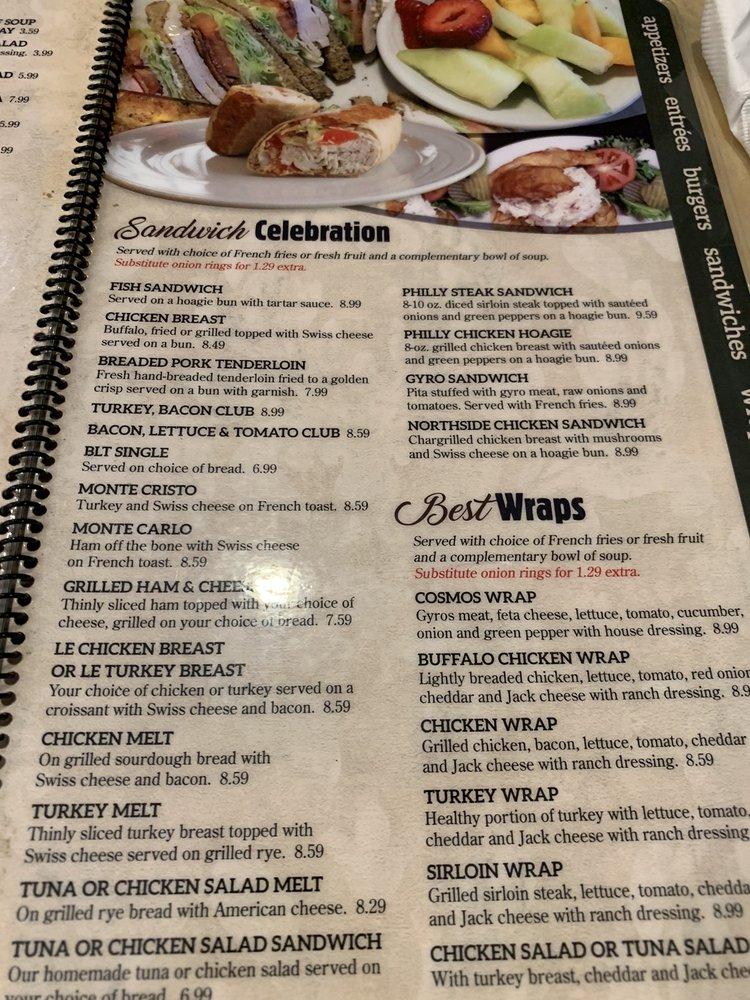 Menu at Cosmos Restaurant, Fort Wayne, Lima Rd