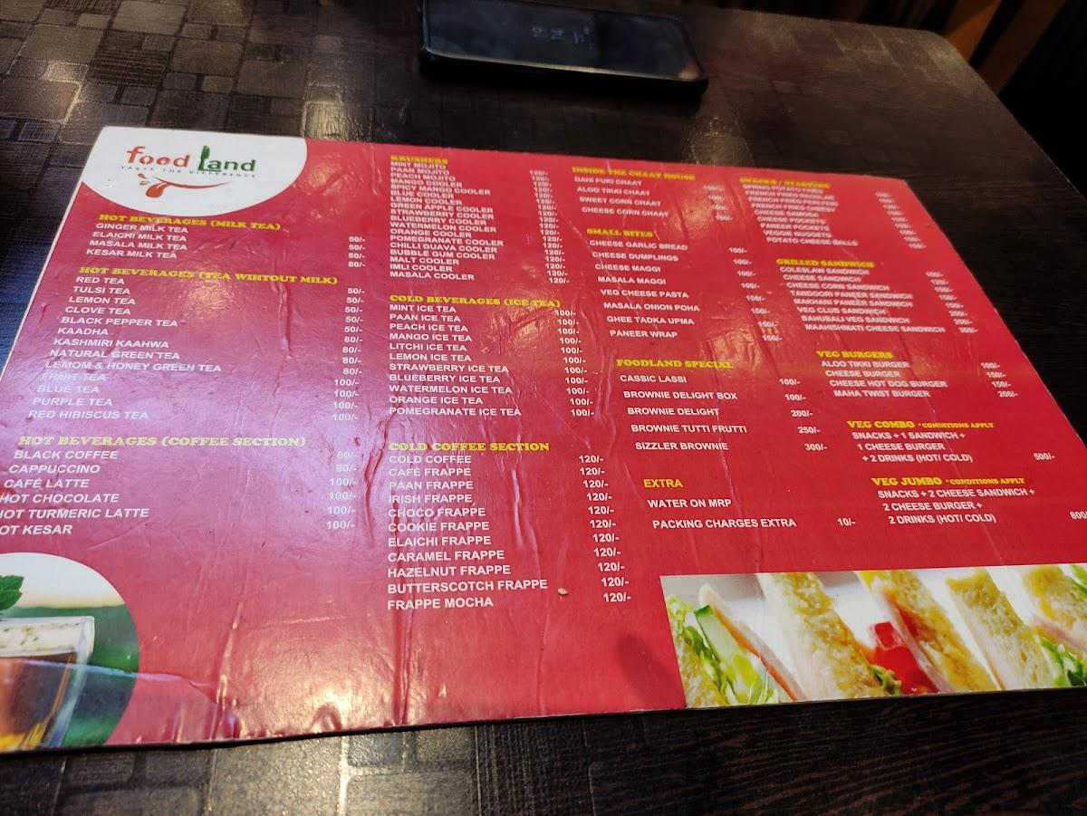Menu at Food Land, Guwahati, Roodraksh Mall