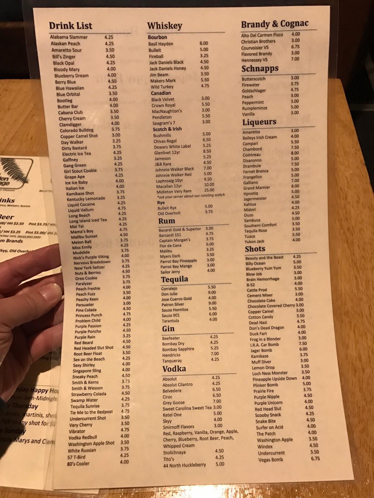 Menu at Garden Lounge pub & bar, Moscow