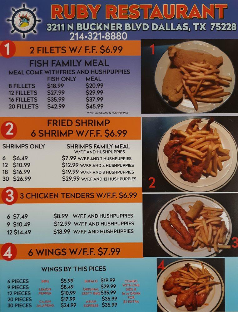 Menu at Ruby Restaurant, Dallas