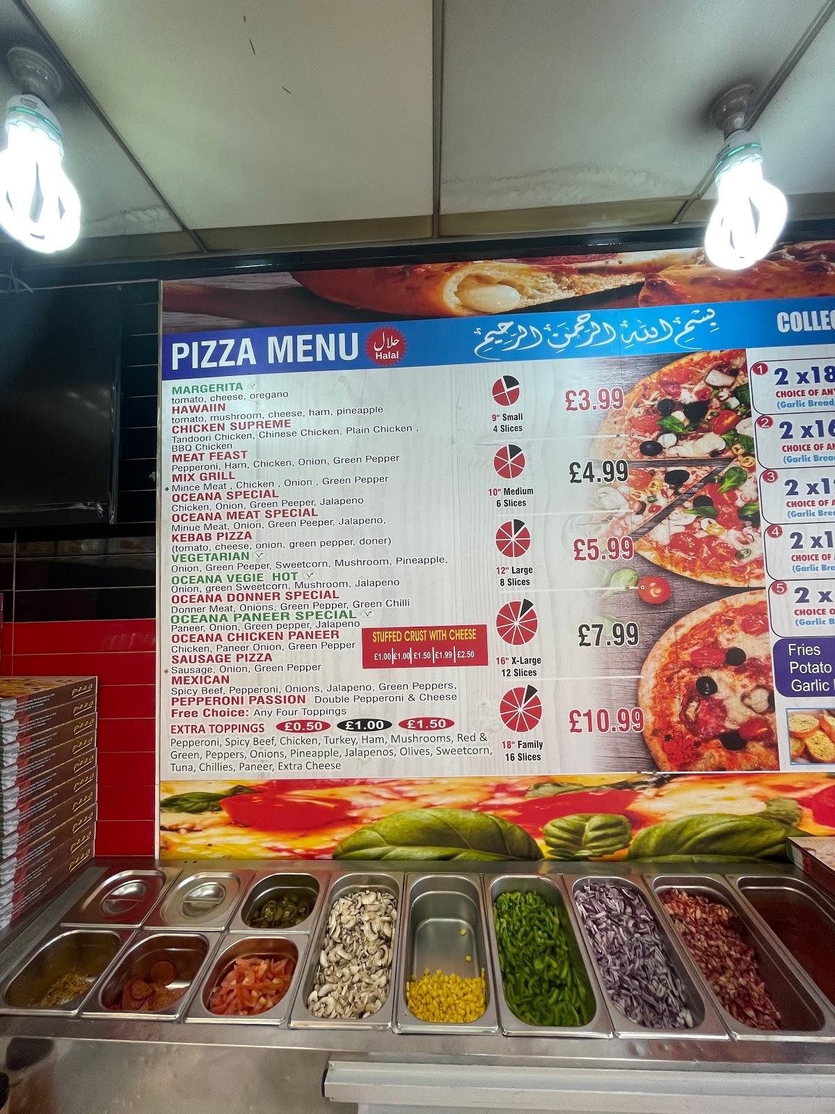 Menu at Oceana Fish Bar, Smethwick, 50 High St