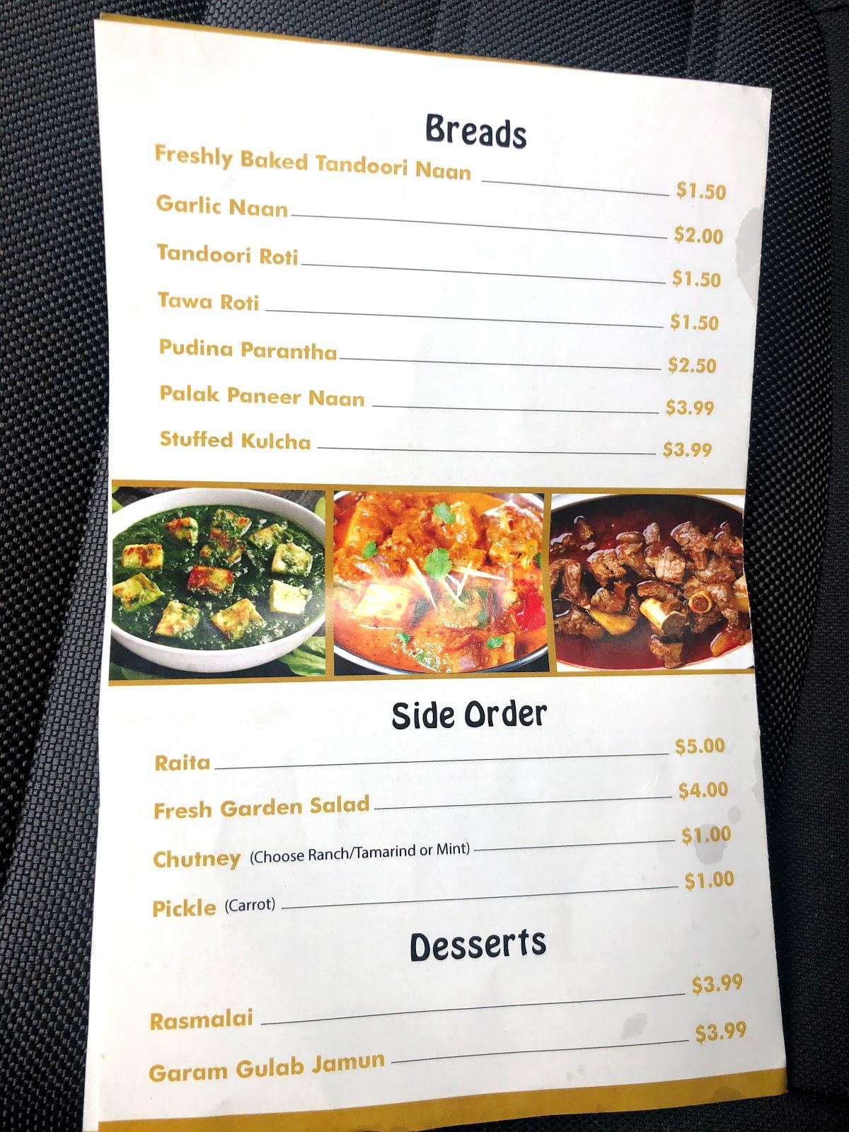 Menu at Punjabi Cuisine Parlour restaurant, Surrey