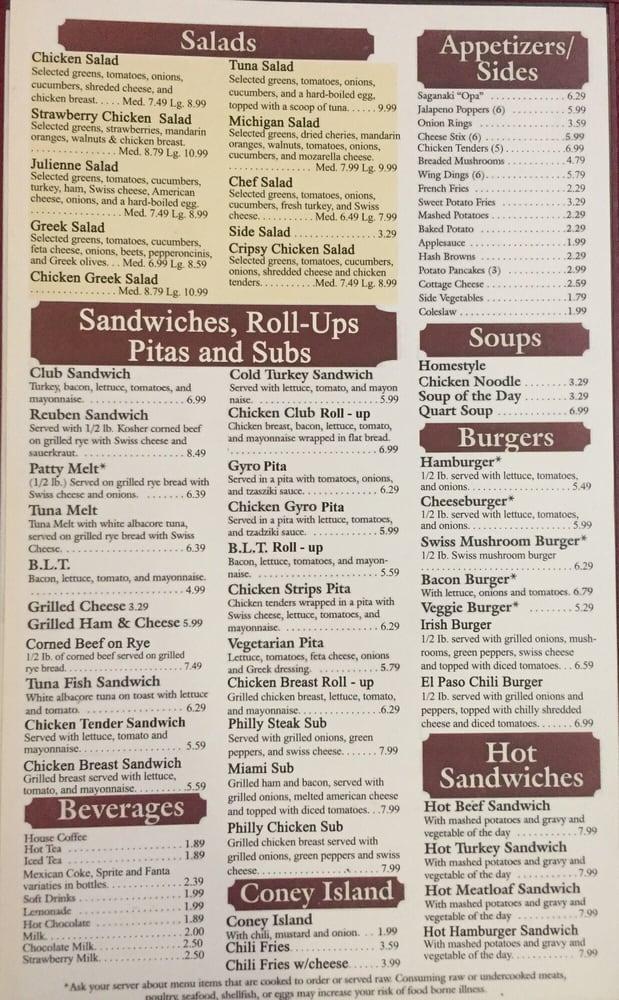 Menu at Avia Family Dining restaurant, Holly
