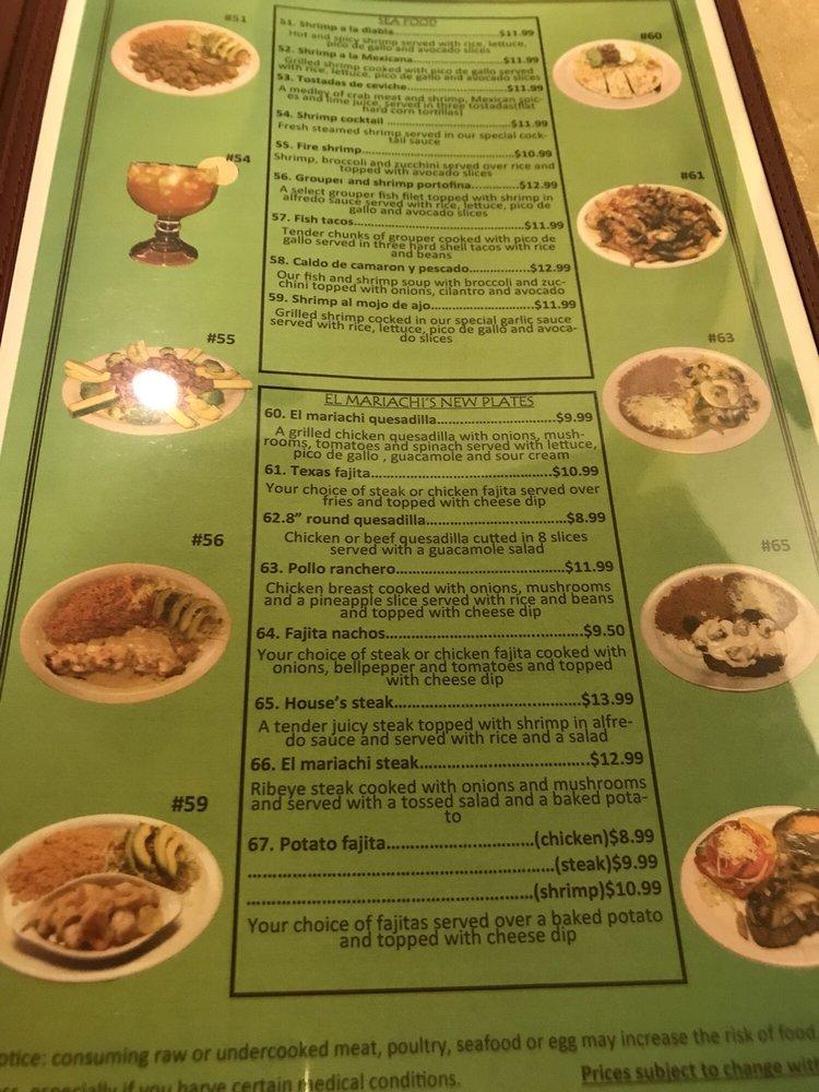 Menu at El Mariachi Mexican Restaurant, Daleville