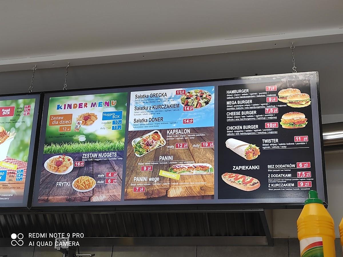 Menu at Kebab restaurant, Sieniawa