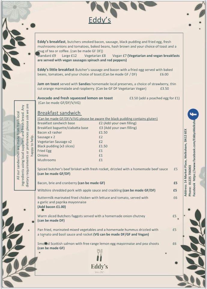 Menu at The Pilot pub & bar, Melksham