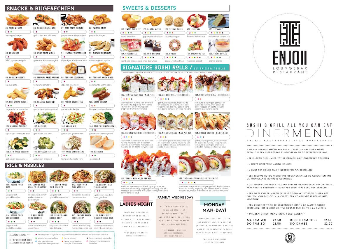 Menu at Geisha Lounge SUSHI, Tilburg