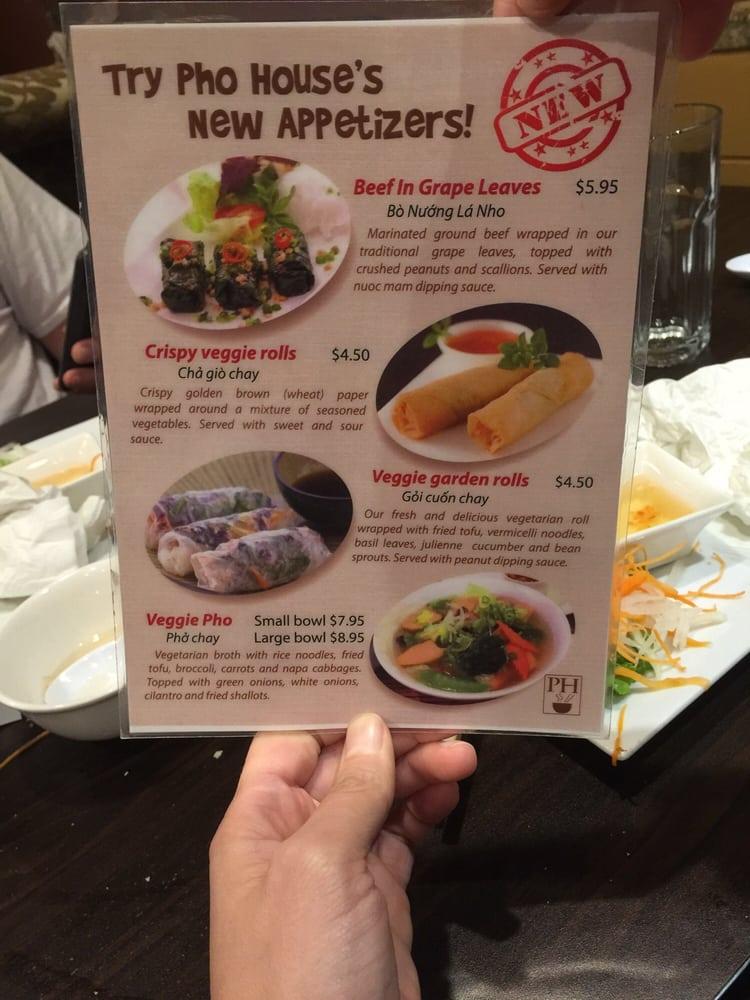 Menu at Pho House restaurant, Germantown