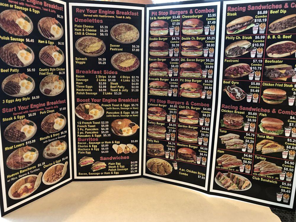 Menu at Pit Stop Best Burgers restaurant, Torrance