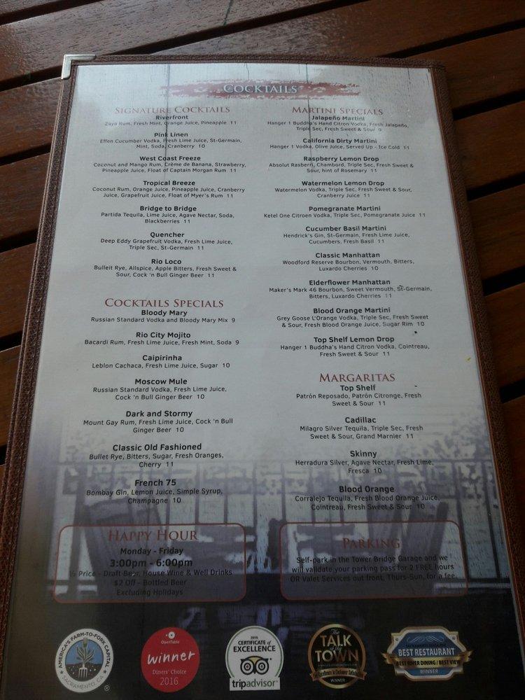 Menu at Rio City Cafe, Sacramento, Front St